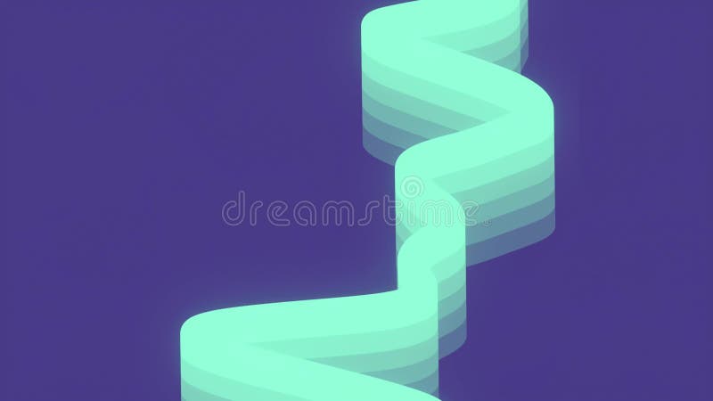 Abstract Loop Animation with a Floating Wavy Line Resembling a Ribbon Stock Video - Video of ...