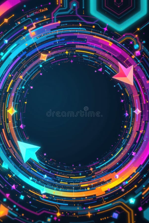 Abstract Loop Animation Frame of Ai Learning Cycle with Feedback Arrows ...