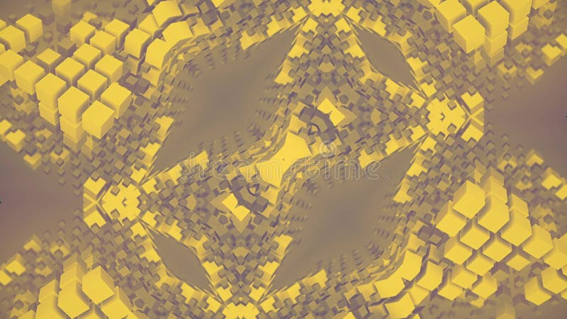 Abstract Loop Animation of a Yellow and Purple Geometric Pattern. 3d ...