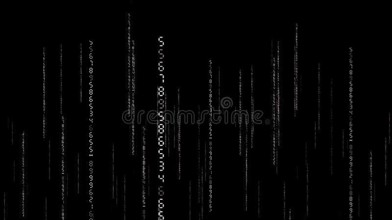 Loop Falling White Text Random Number on Black Abstract Background ...