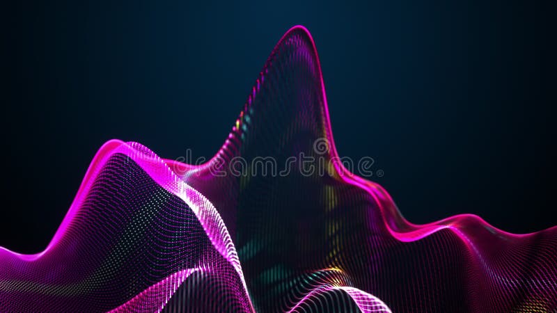 Abstract Loop 3D Mesh Colorful Digital Particles Wave Stock Video ...
