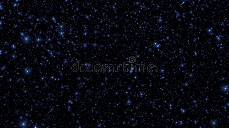Abstract Loop Falling Flickering Blue Bokeh Particles on Black ...