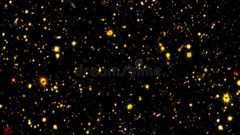 Loop Gold Star Particles Animation on Black Abstract Background Stock ...