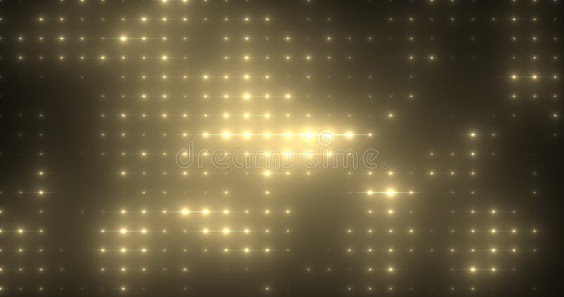 Abstract Loop Glowing Yellow Orange Disco Wall with Bright Light Bulbs ...