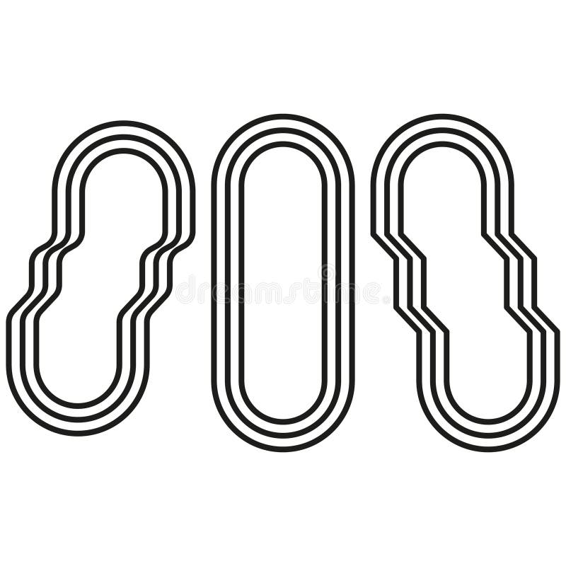 Abstract Loop Icons. Black and White Lines. Geometric Vector Shapes ...