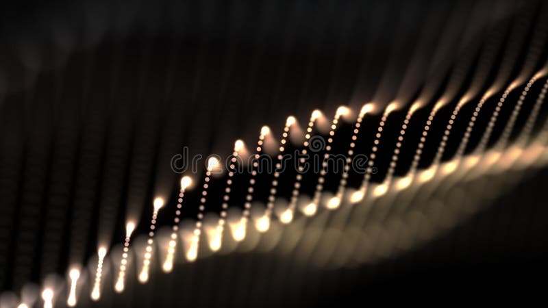 Abstract Loop Gold Particles Digital Wave Animation Background Stock ...