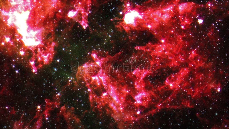 Space Flight To Red Nebula Cloud Stock Footage - Video of spiral ...