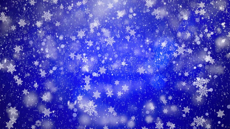 Abstract Loopable Background with Nice Falling Blue Snow Snowflakes ...