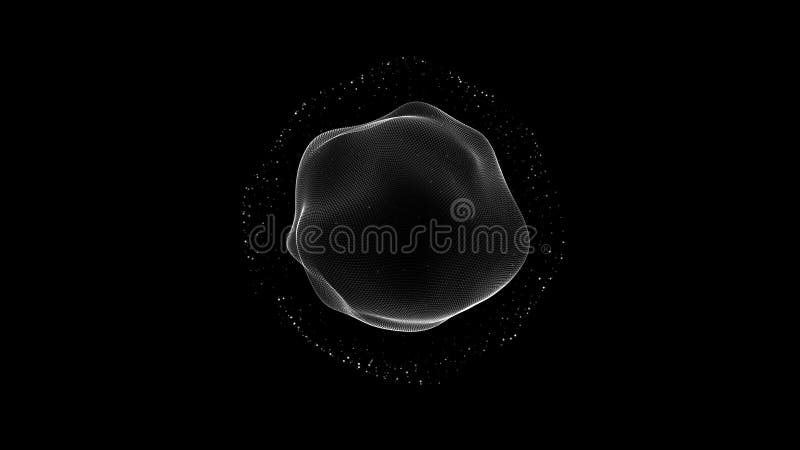 Abstract Looped Liquid Sphere on Isolated Black Background. Geometric Bubble. Sphere Morphing ...