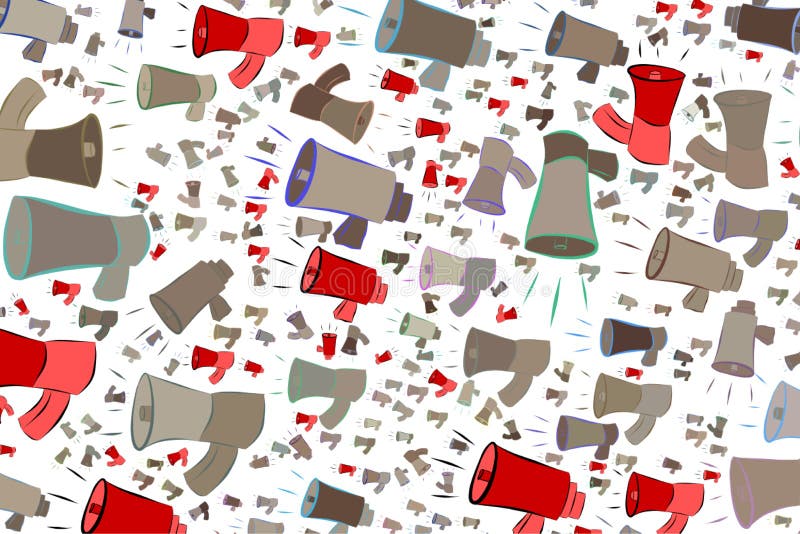 Abstract Loud Speaker Illustrations Background. Messy, Digital, Vector ...