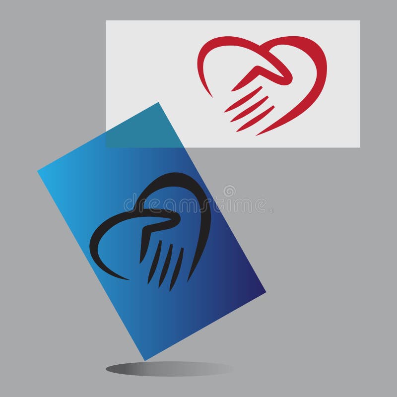 Abstract Love with Hand Holding Logo Stock Vector - Illustration of ...