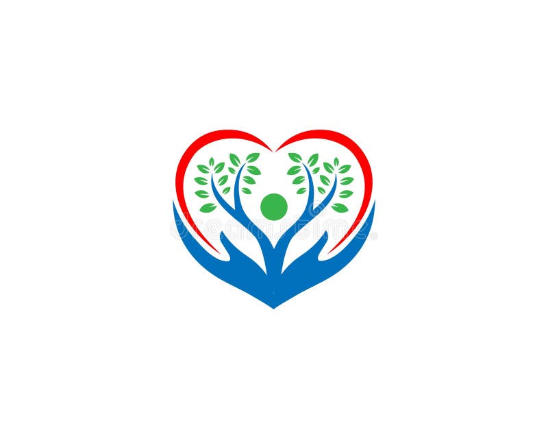 Love Hand People Care Tree Logo Design Stock Vector - Illustration of ...