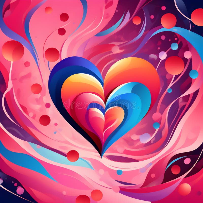 Abstract Love Heart Valentines Day Stock Illustration - Illustration of ...