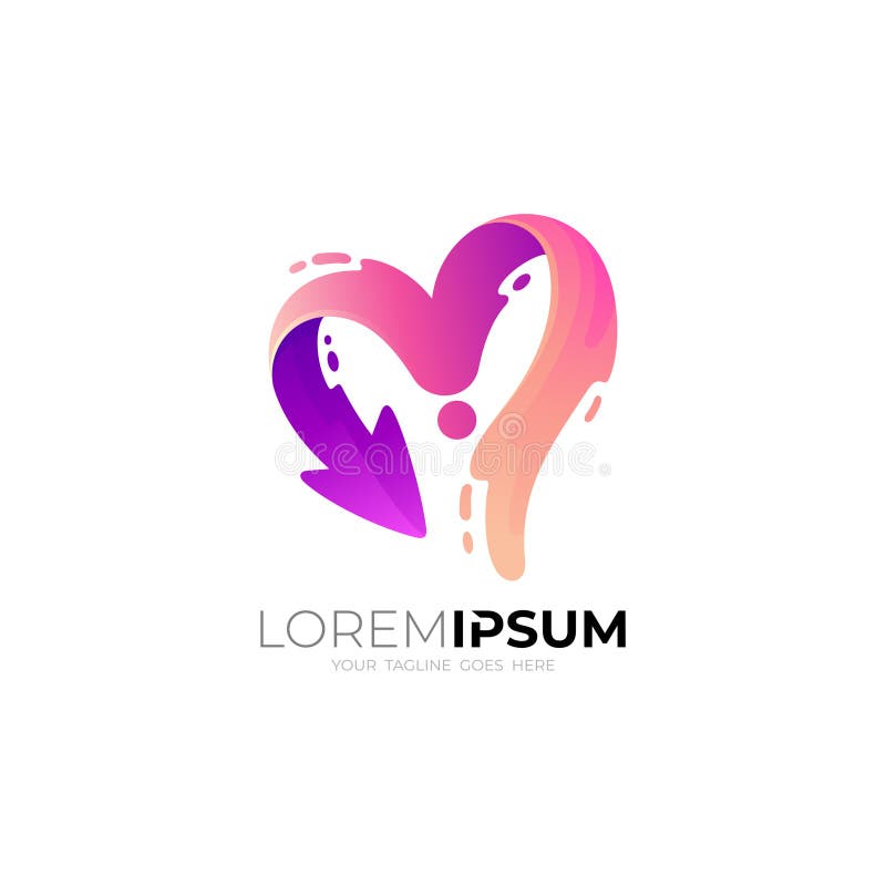 Abstract Love Logo and Arrow Design Template, Charity Design Stock ...