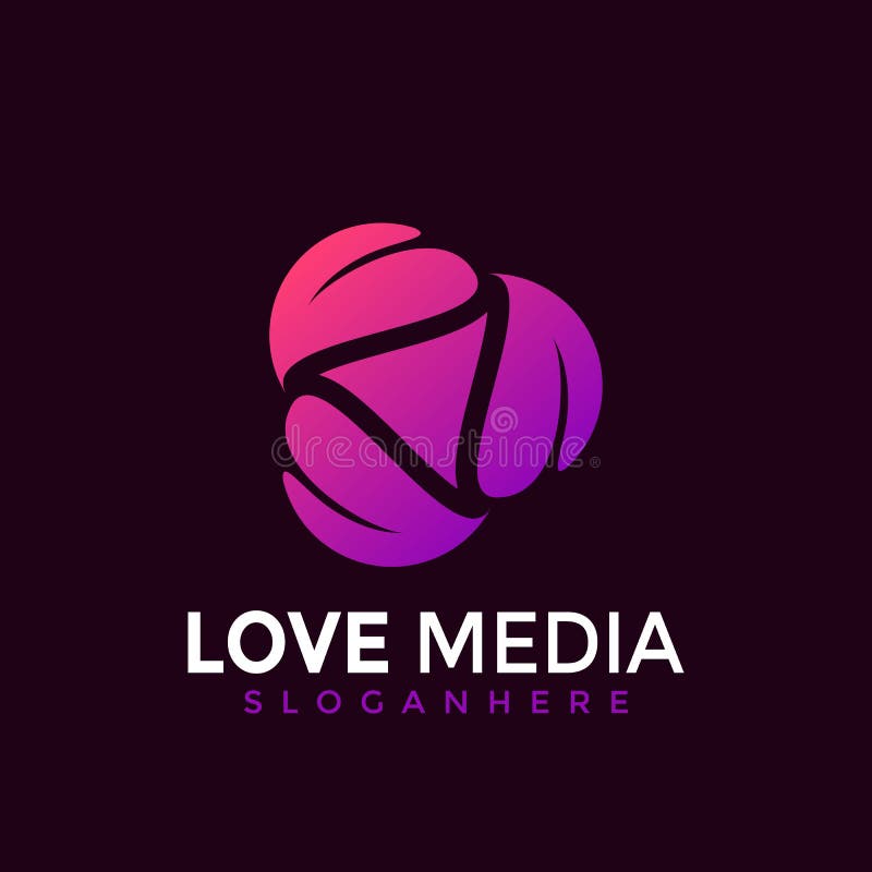 Abstract Love Media Creative Modern Logo Design Vector Illustration ...