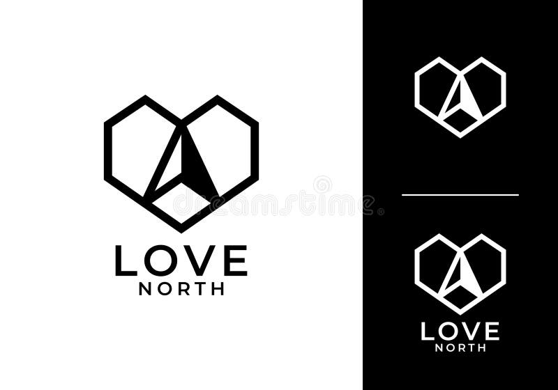 Abstract Love North Logo Design Vector Stock Vector - Illustration of ...