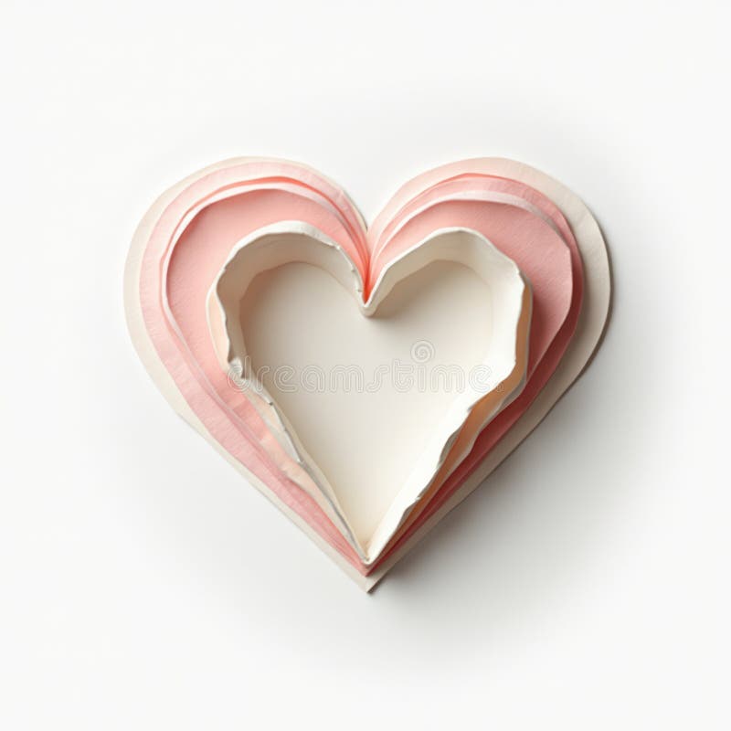 Abstract Love Note with Folded Paper Effects on a White Background ...