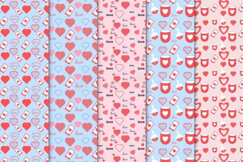 Abstract Love Pattern Elements Vector for Wrapping Papers, Wallpapers ...