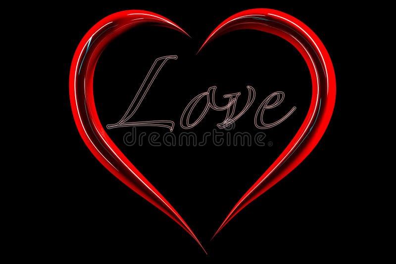 Abstract Love Sign with Heart Stock Illustration - Illustration of ...