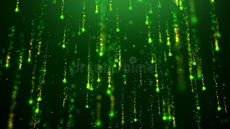 Abstract Low Angle Green Yellow Shiny Clover Magic Glitter Particles ...