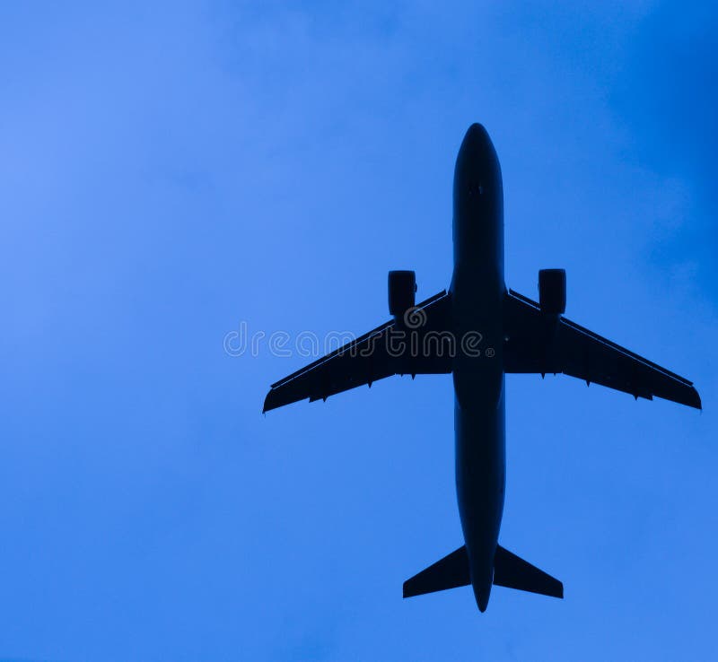 Abstract Low Flying Airplane Stock Image - Image of chassis, view ...