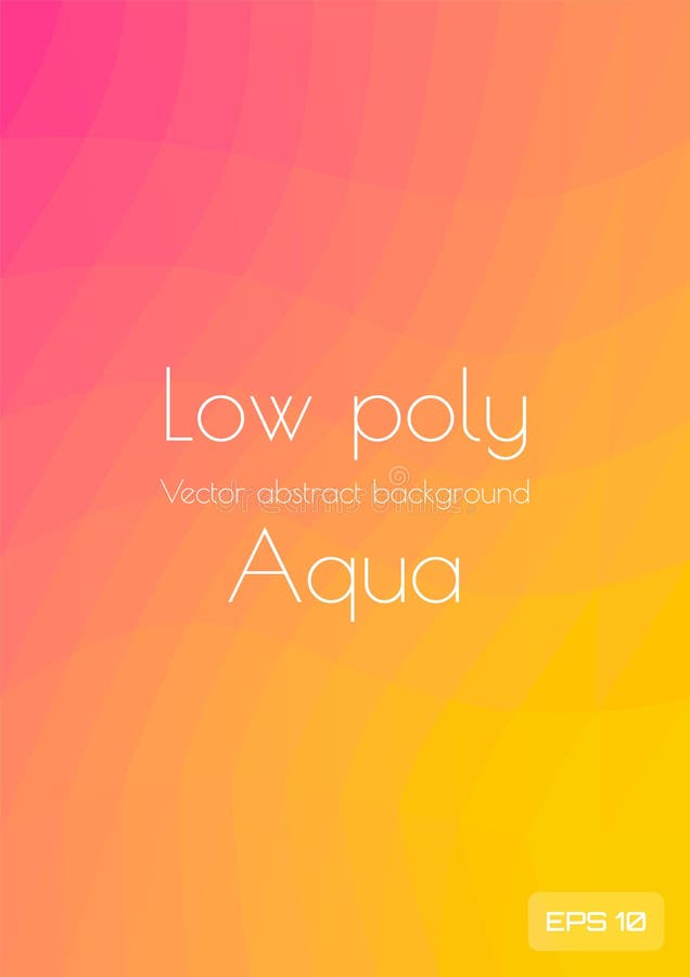 Abstract Low Poly Aqua Background Red Yellow Waves Vertical. Background ...