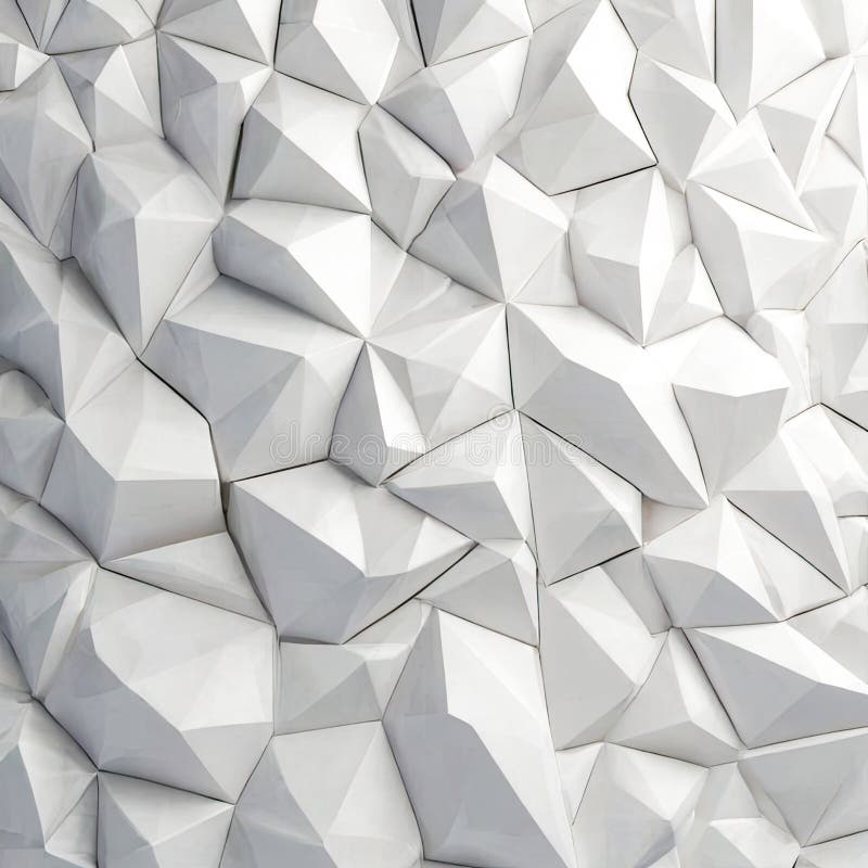 Abstract Low Poly Art Design Background - White Polygon Symmetry Design ...