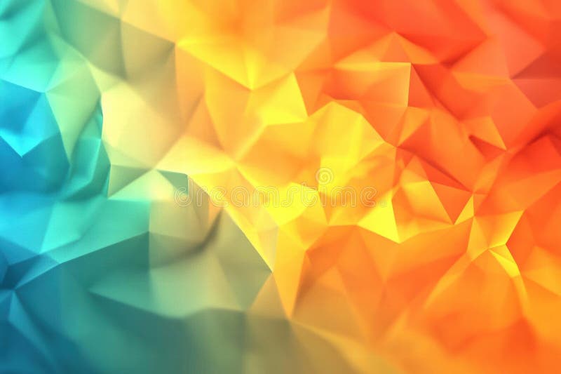 Abstract Low Poly Background with Blue, Yellow, and Orange Colors Stock ...
