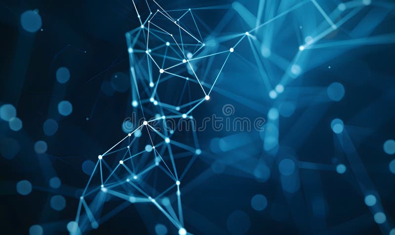 Abstract Low Poly Digital Network Background with Connection Lines ...