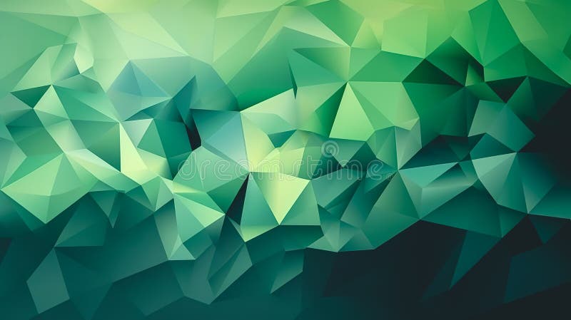 Abstract Low Poly Background of Triangles in Green Colors, Generative ...