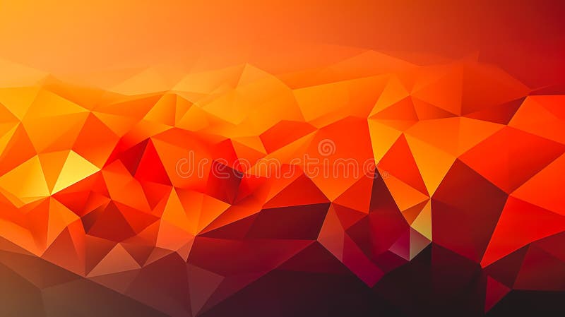 Abstract Low Poly Background of Triangles in Red, Orange, Yellow Colors ...