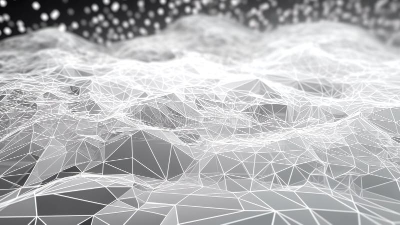 Abstract Low Poly Background of Triangles in White Colors, Generative ...