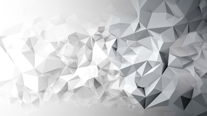 Abstract Low Poly Background of Triangles in White Colors, Generative ...
