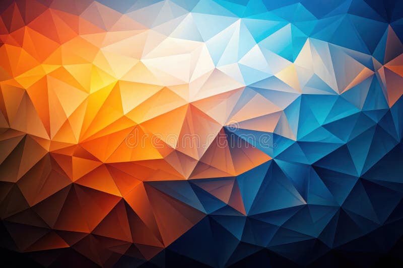 Abstract Low-poly Background with Warm and Cool Tones, Ideal for Modern ...