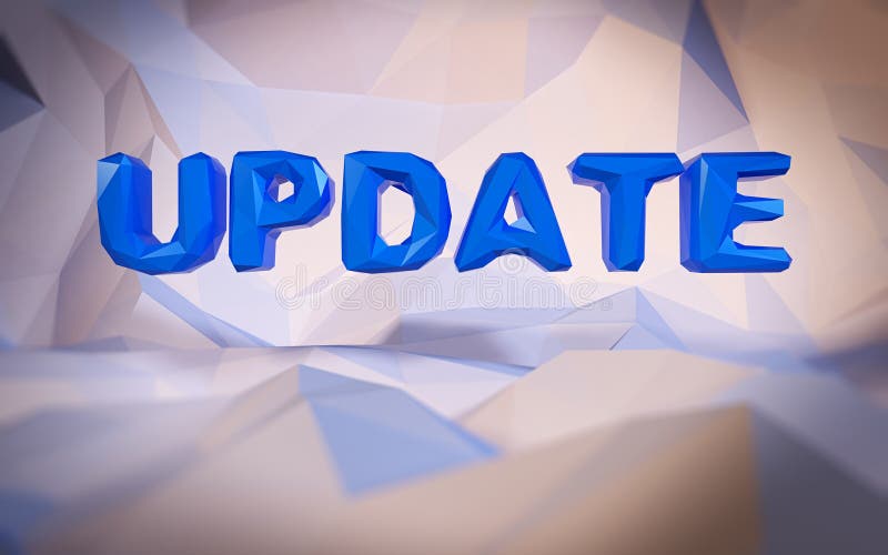 Abstract Low-poly Background. Word Concept. Text Update Stock Photo ...