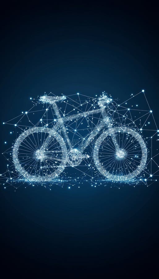 Abstract Low Poly Bicycle Silhouette. Connection Structure. Polygonal ...