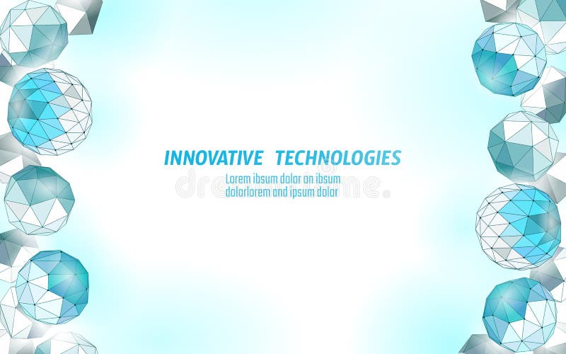 Abstract Low Poly Biological Connected Cell. Connection World ...