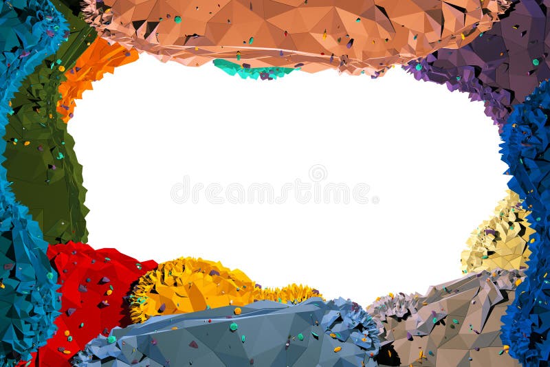 Abstract Low Poly Colorful Crystal Frame Background Stock Illustration ...