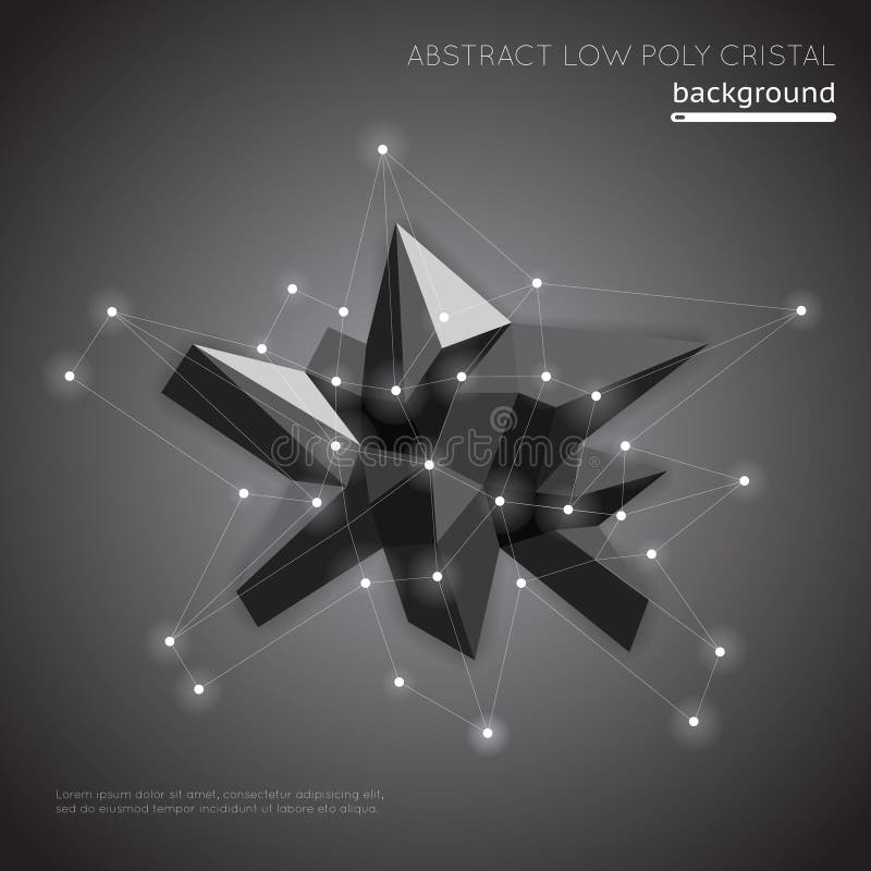 Abstract Low Poly Crystal Background. Low Polygon Geometry Vector Shape ...