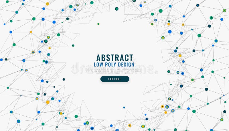 Abstract Low Poly Digital Network Mesh Background Stock Vector ...
