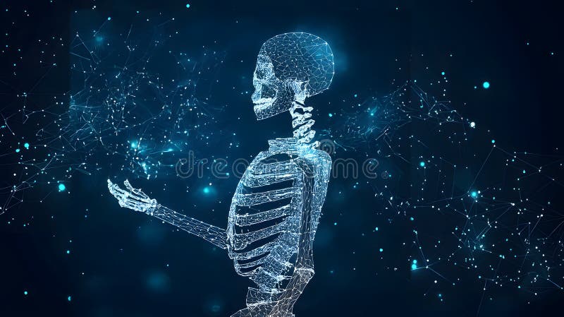 Abstract Low-poly Digital Skeleton Illustration Stock Illustration ...