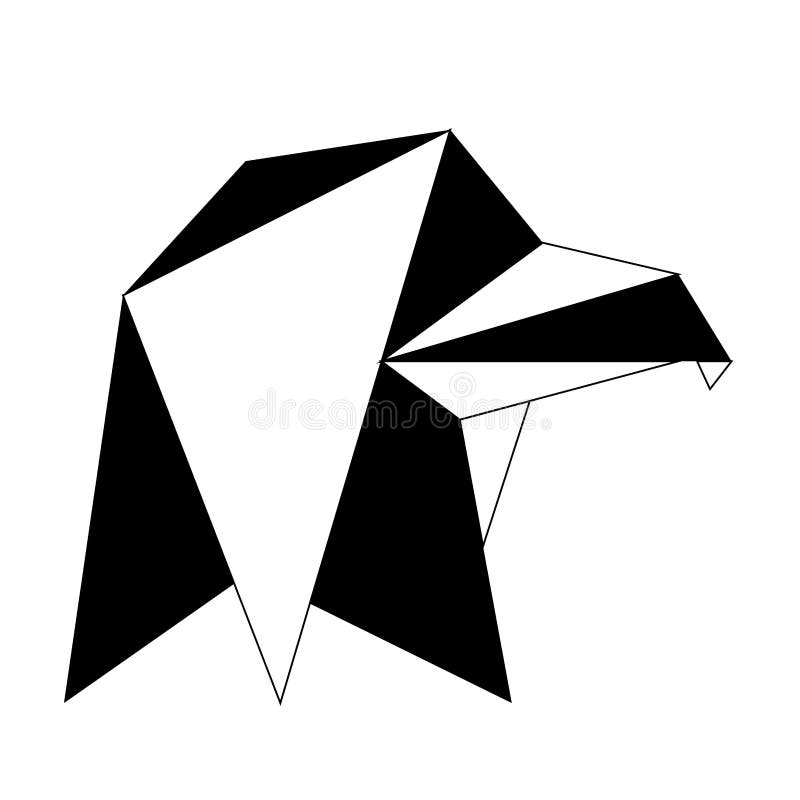 Low Poly Eagle Portrait on Dark Background, Generated by AI Stock ...