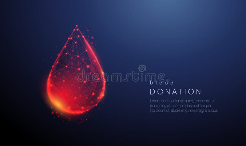 Abstract Low Poly Falling Drop of Blood Stock Vector - Illustration of ...