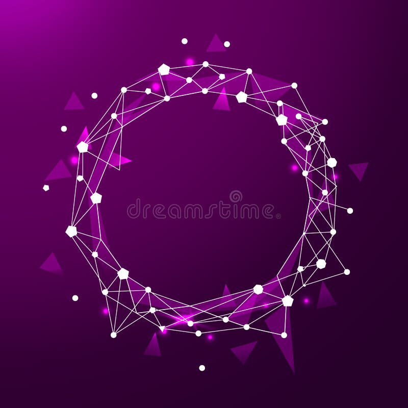 Abstract Low Poly Frame with Polygon Line on Abstract Background. Stock ...