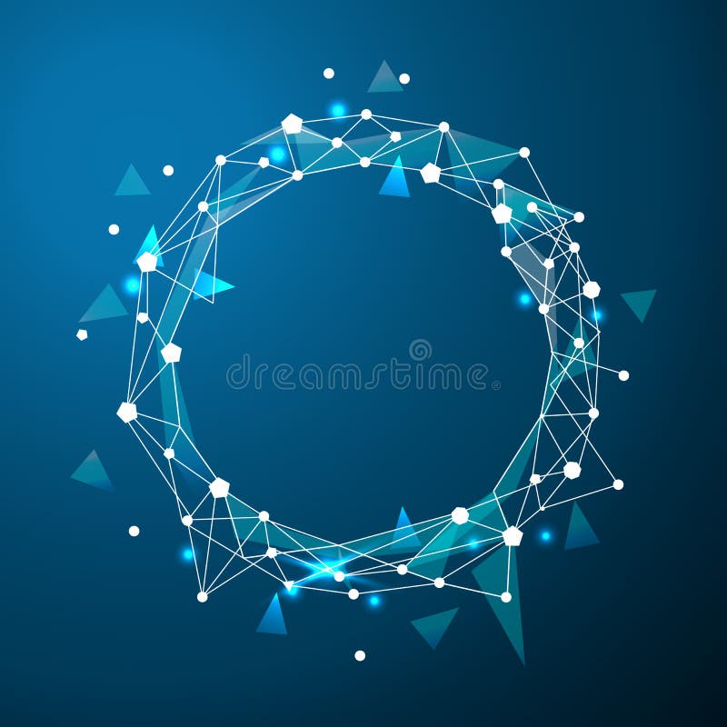 Abstract Low Poly Frame with Polygon Line on Abstract Background. Stock ...
