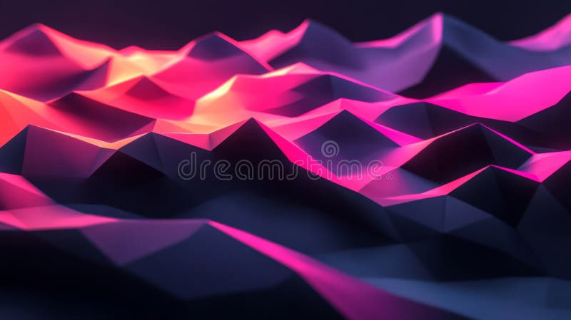 Abstract Low Poly Geometric Polygon Background with Pink and Purple ...