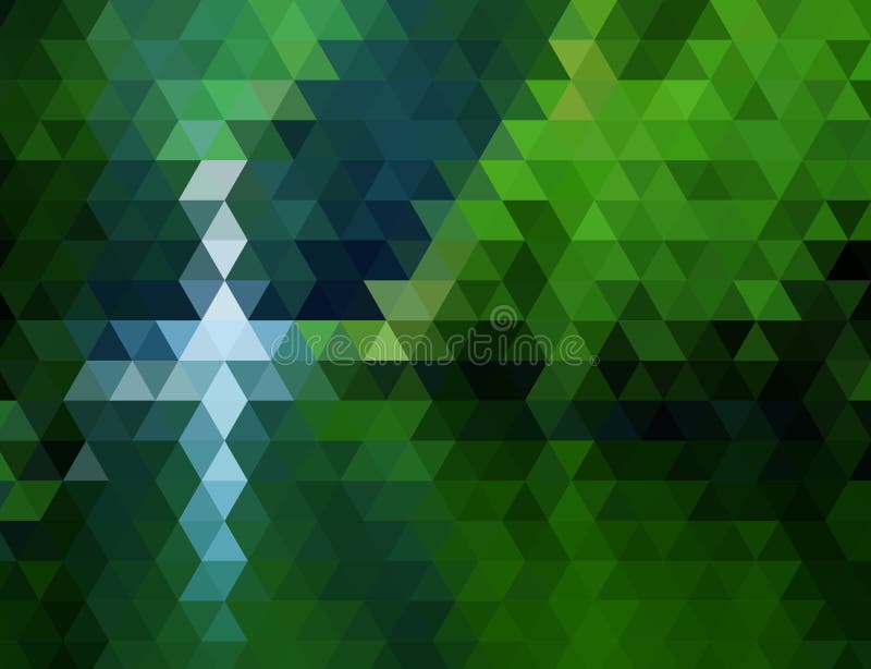 Abstract Low Poly Green Bright Technology Vector Background. Connection ...