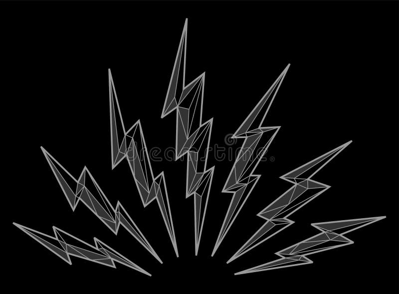 Abstract Low Poly Lightning Stock Vector - Illustration of illustrated ...