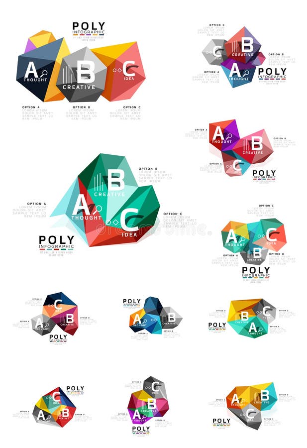 Abstract Low Poly Infographics Template Stock Illustration ...