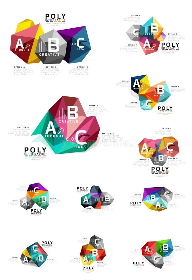 Abstract Low Poly Infographics Template Stock Illustration ...